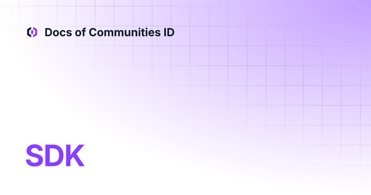 SDK | Docs of Communities ID